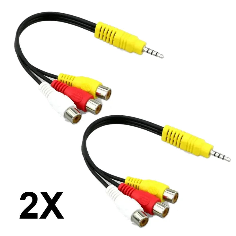 3.5mm Male to 3RCA Female Cable Composite Stereo Audio AV – One Click Shop