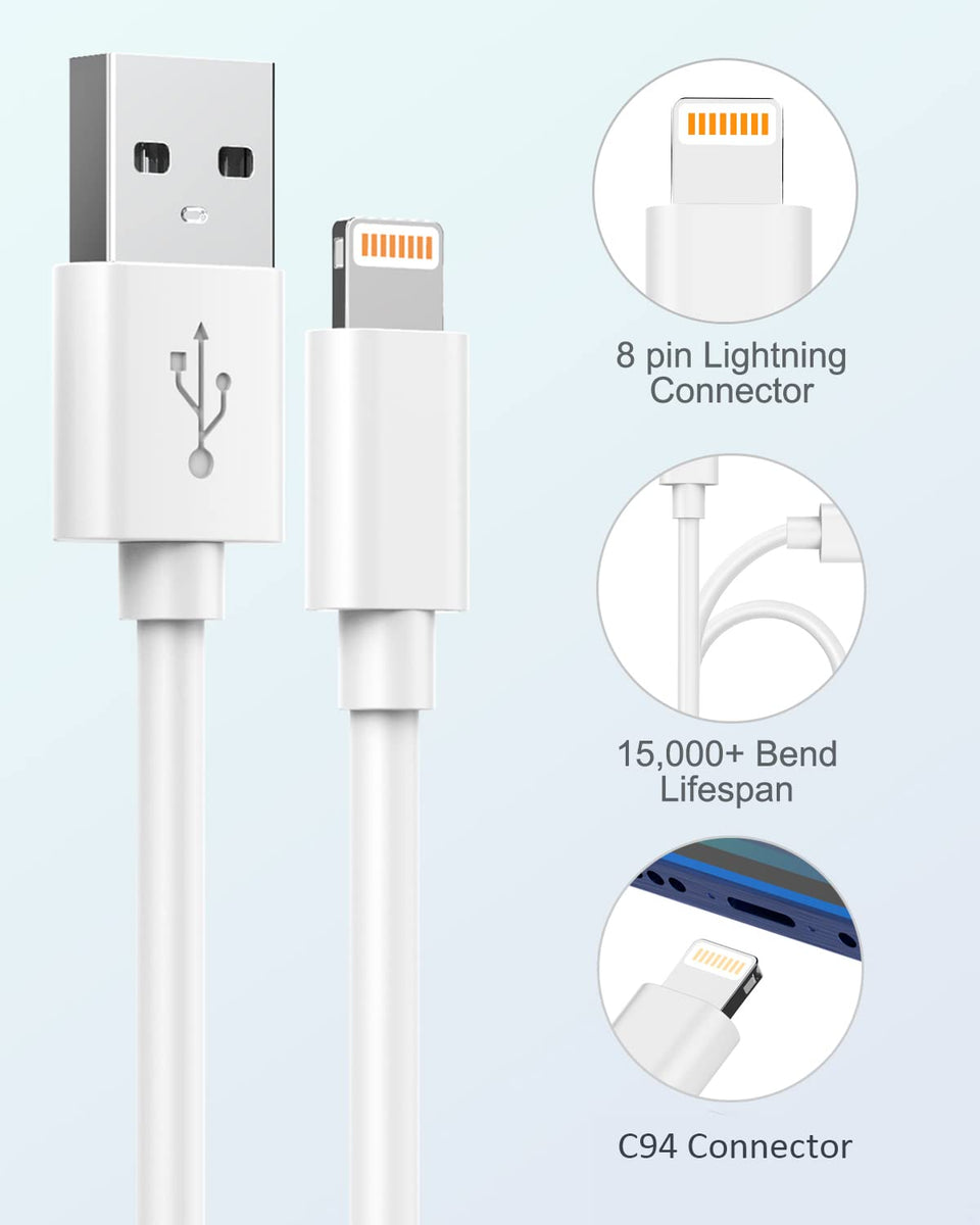 1m Lighting Data Cable 8-Pin to USB 3.0 Charger for iPhone iPad – One ...