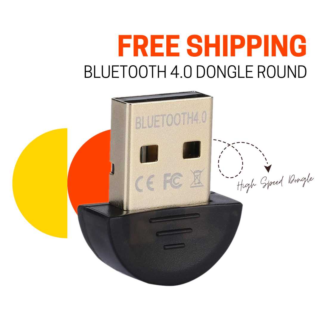 Round MiniUSB Bluetooth Adapter V4.0 Wireless Dongle Receiver – One ...