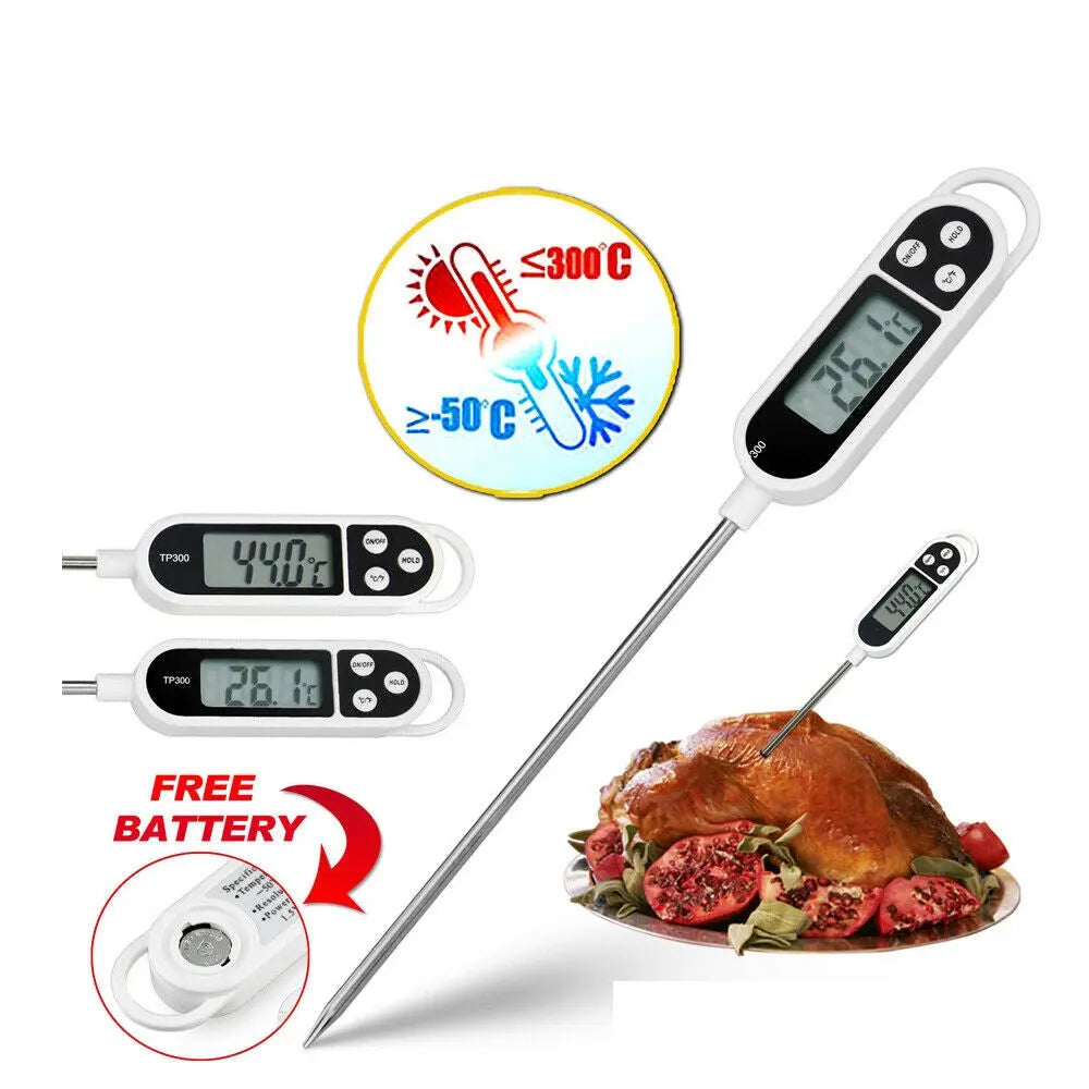 Digital LCD Food Thermometer TP300 Digital Temperature Probe Gauge ...