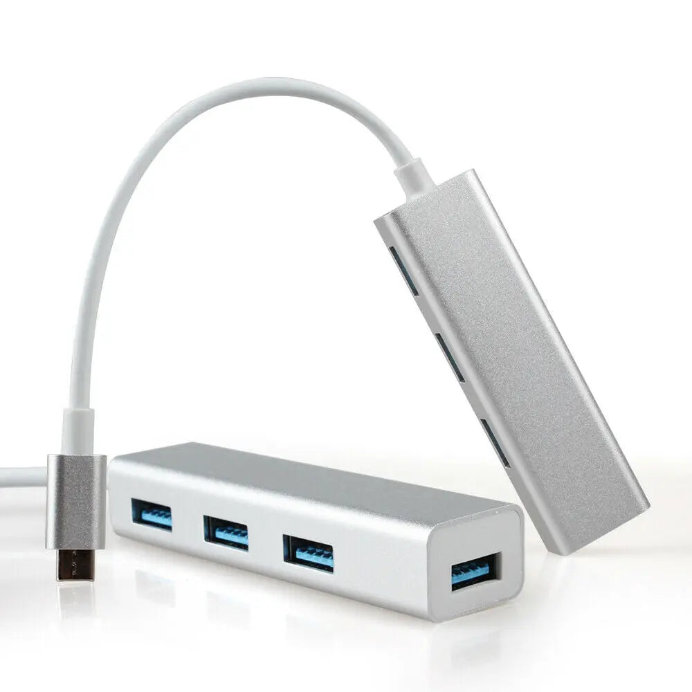 USB-C USB 3.0 Hub Type-C to 4x USB 3.0 Charging Port Multi Splitter ...